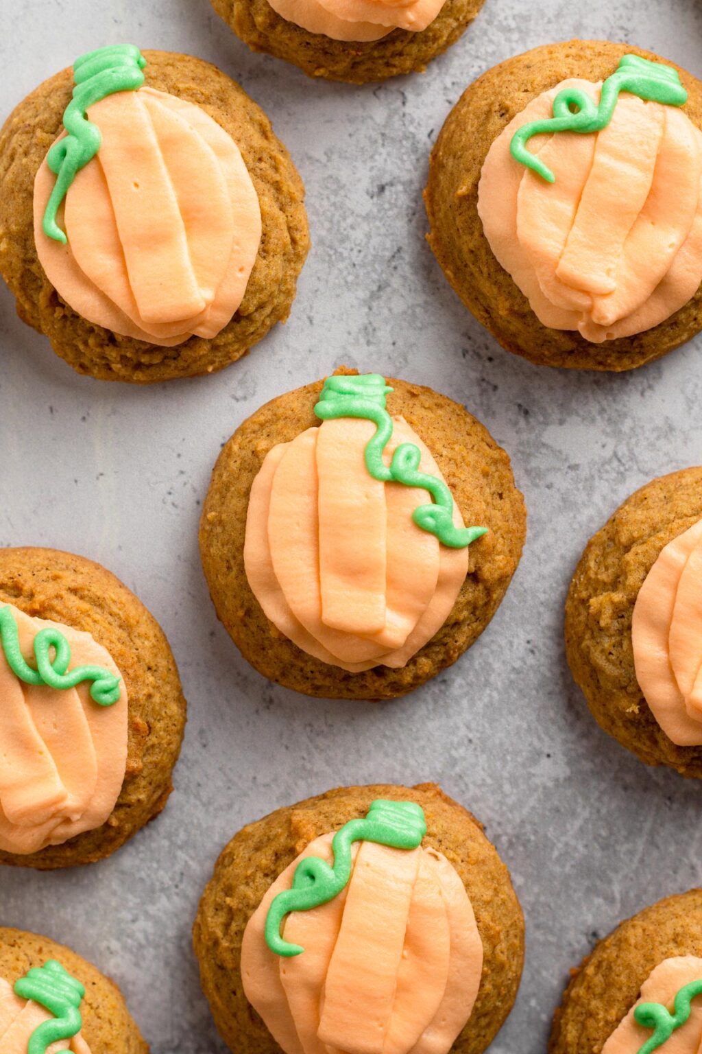 Soft Pumpkin Cookies with Cream Cheese Frosting - Always Eat Dessert