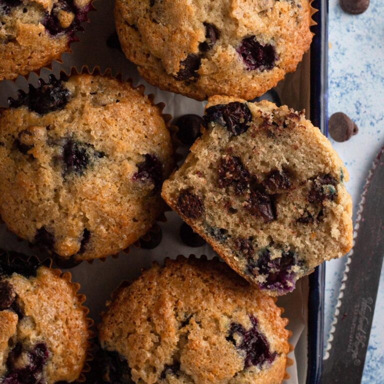 Blueberry Chocolate Chip Muffins - Always Eat Dessert