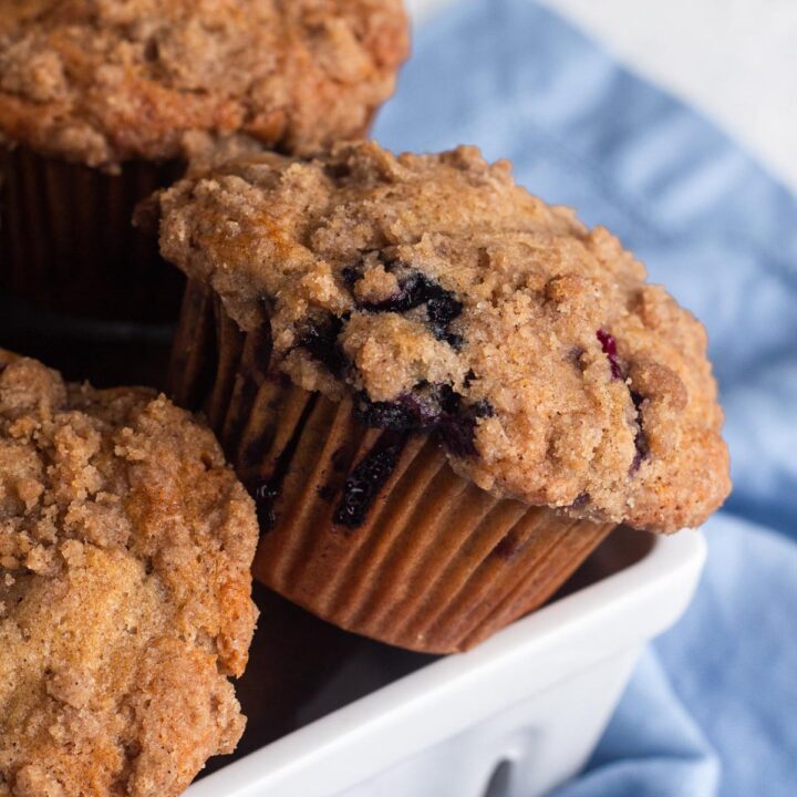 Mixed Berry Muffins with Cinnamon Streusel Topping - Always Eat Dessert