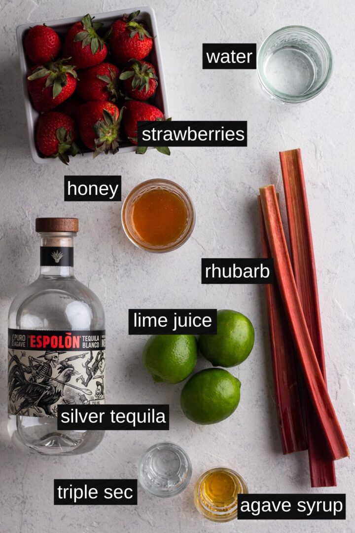 Strawberry Rhubarb Margaritas - Always Eat Dessert