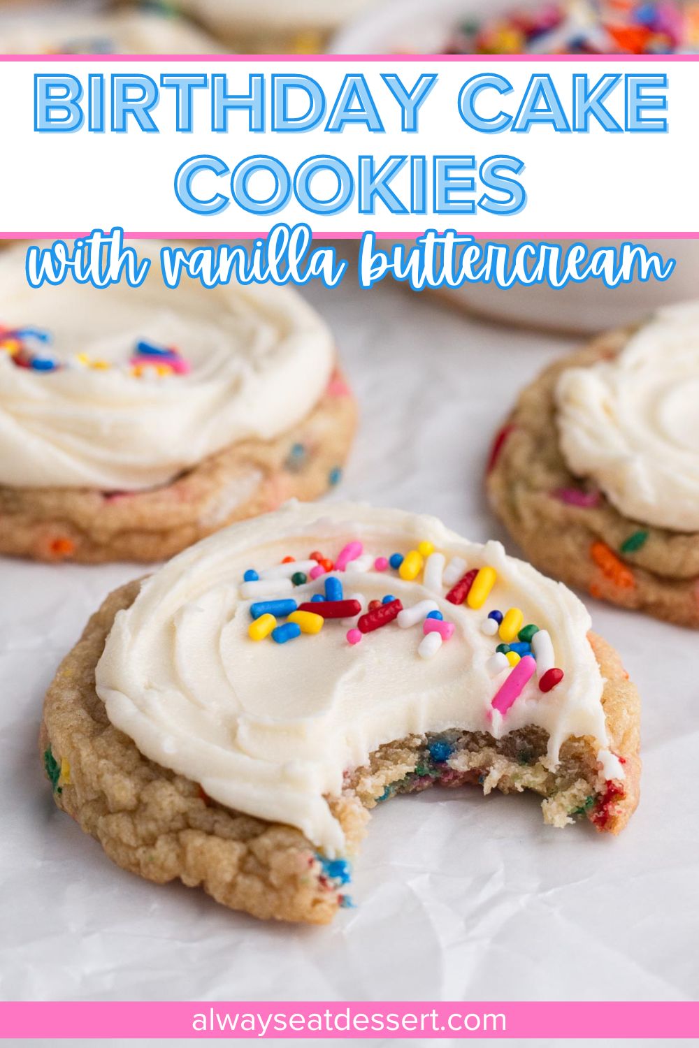 Birthday Cake Cookies - Always Eat Dessert