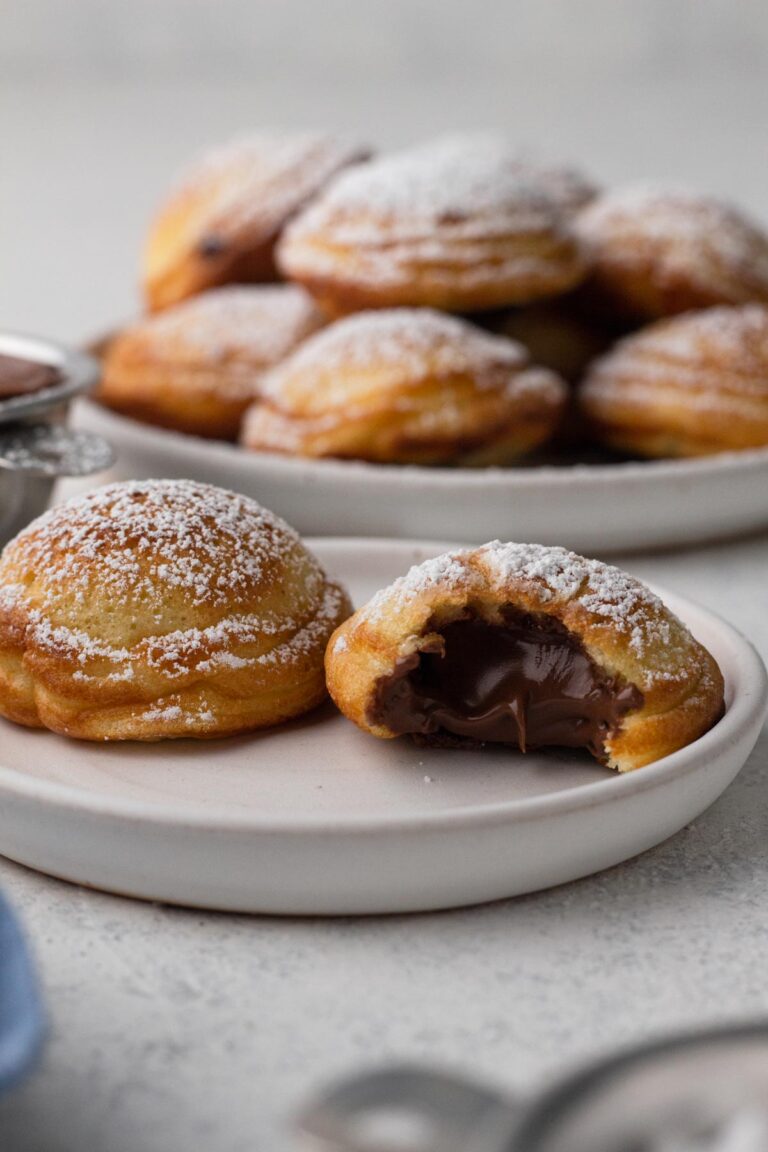 Nutella Ebelskivers (Danish Pancakes) - Always Eat Dessert