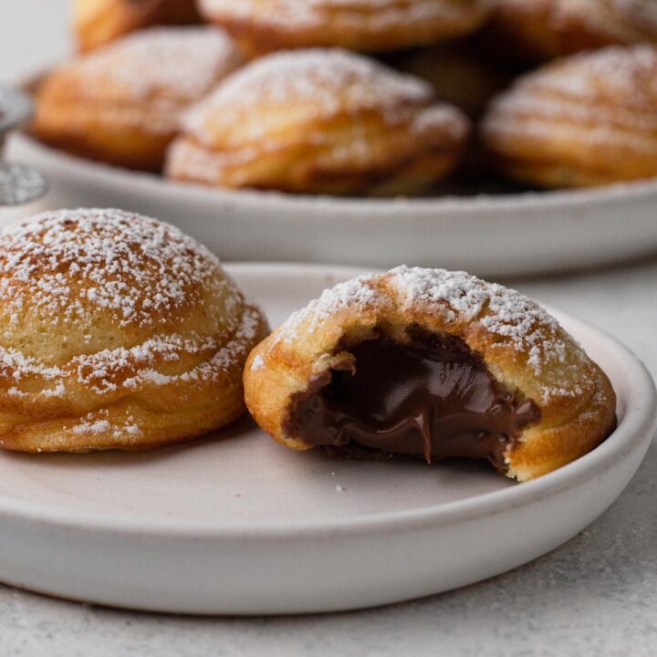 Nutella Ebelskivers (Danish Pancakes) - Always Eat Dessert